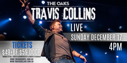 Travis Collins at The Oaks Hotel - Visit Shellharbour