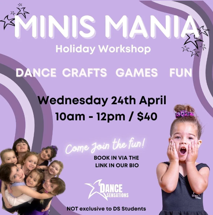Minis Mania Holiday Workshop at Dance Sensations Shellharbour - Visit ...