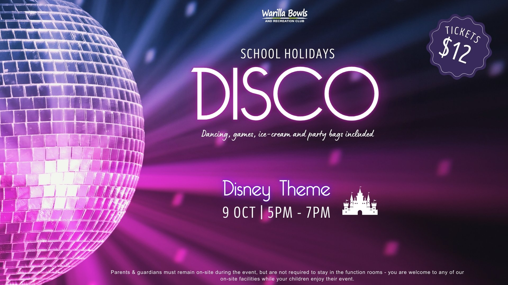 Kids Disco: Disney Theme at Warilla Bowls and Recreation Club - Visit ...